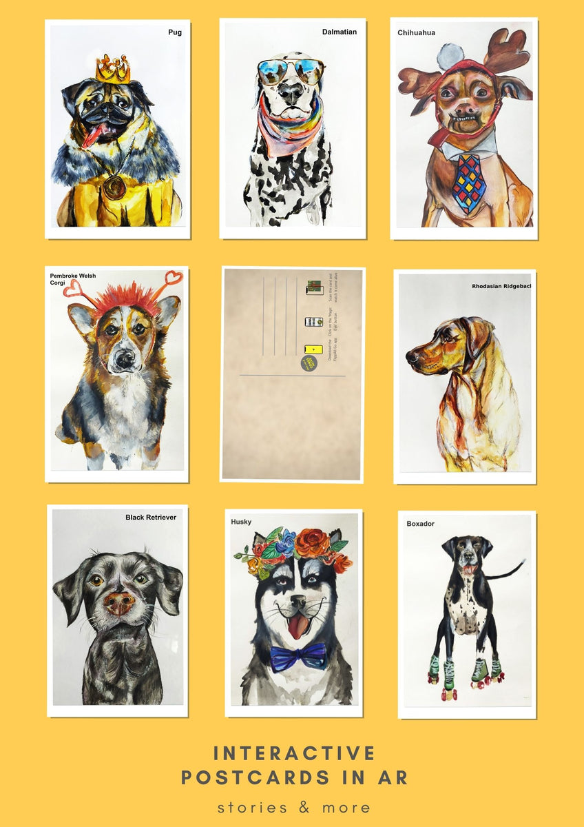 FlippAR- Dogs Postcards That Come Alive in Augmented Reality (Pack of ...
